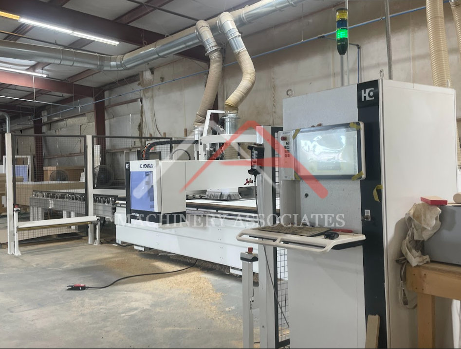 2019 Homag 5 by 10 CNC Router setup w/ Intellistore Infeed and Conveyor ...