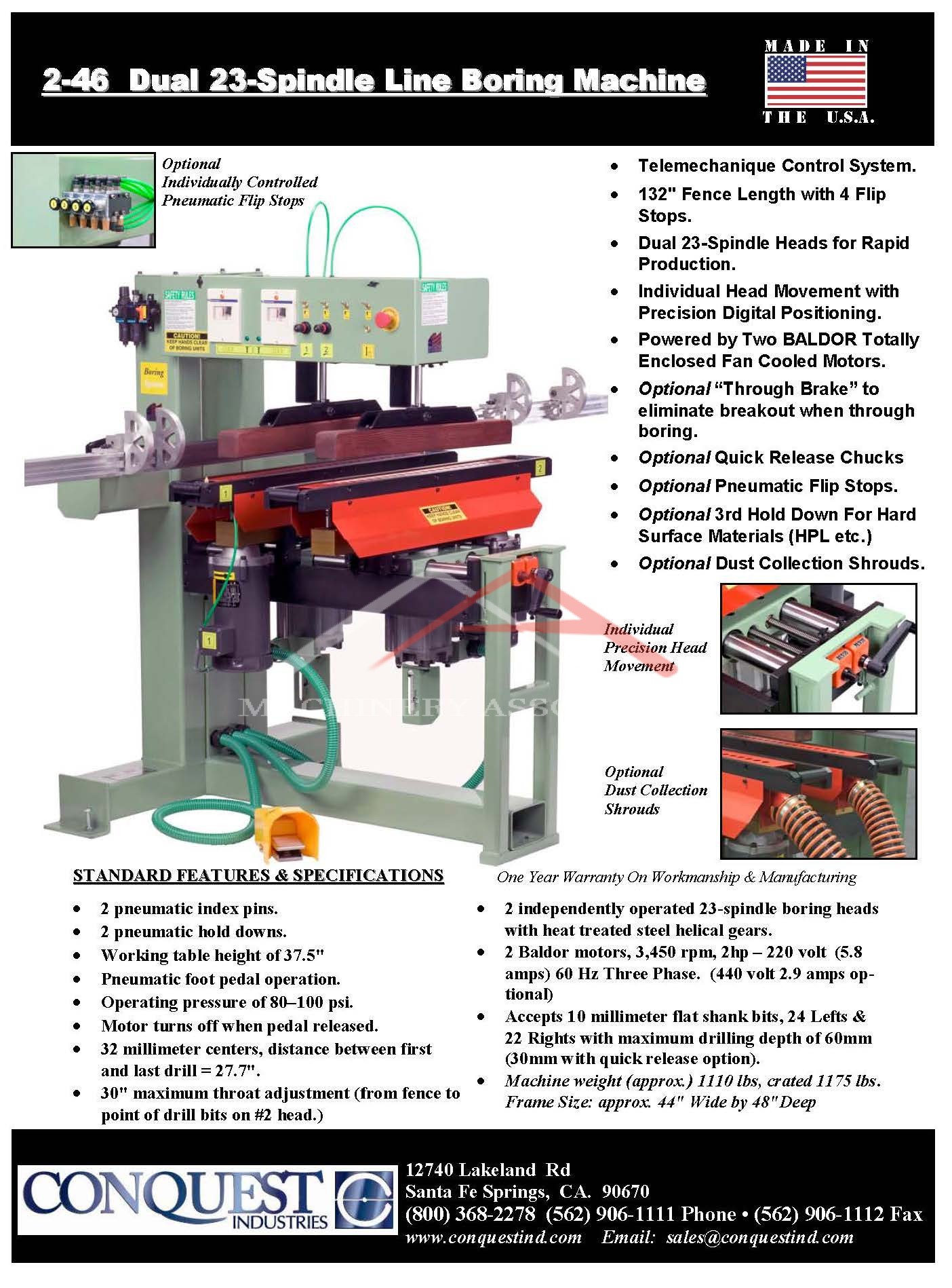 Conquest Dual Line Boring Machine Model 2-46