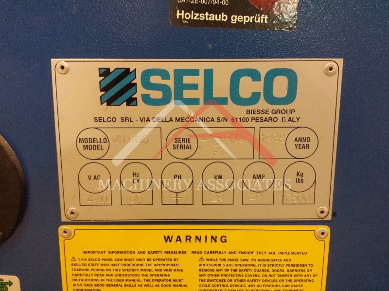 Selco WN600 Beam Saw in really nice condition