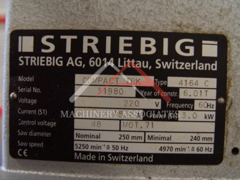 Used Striebig Compact TRK Panel Saw