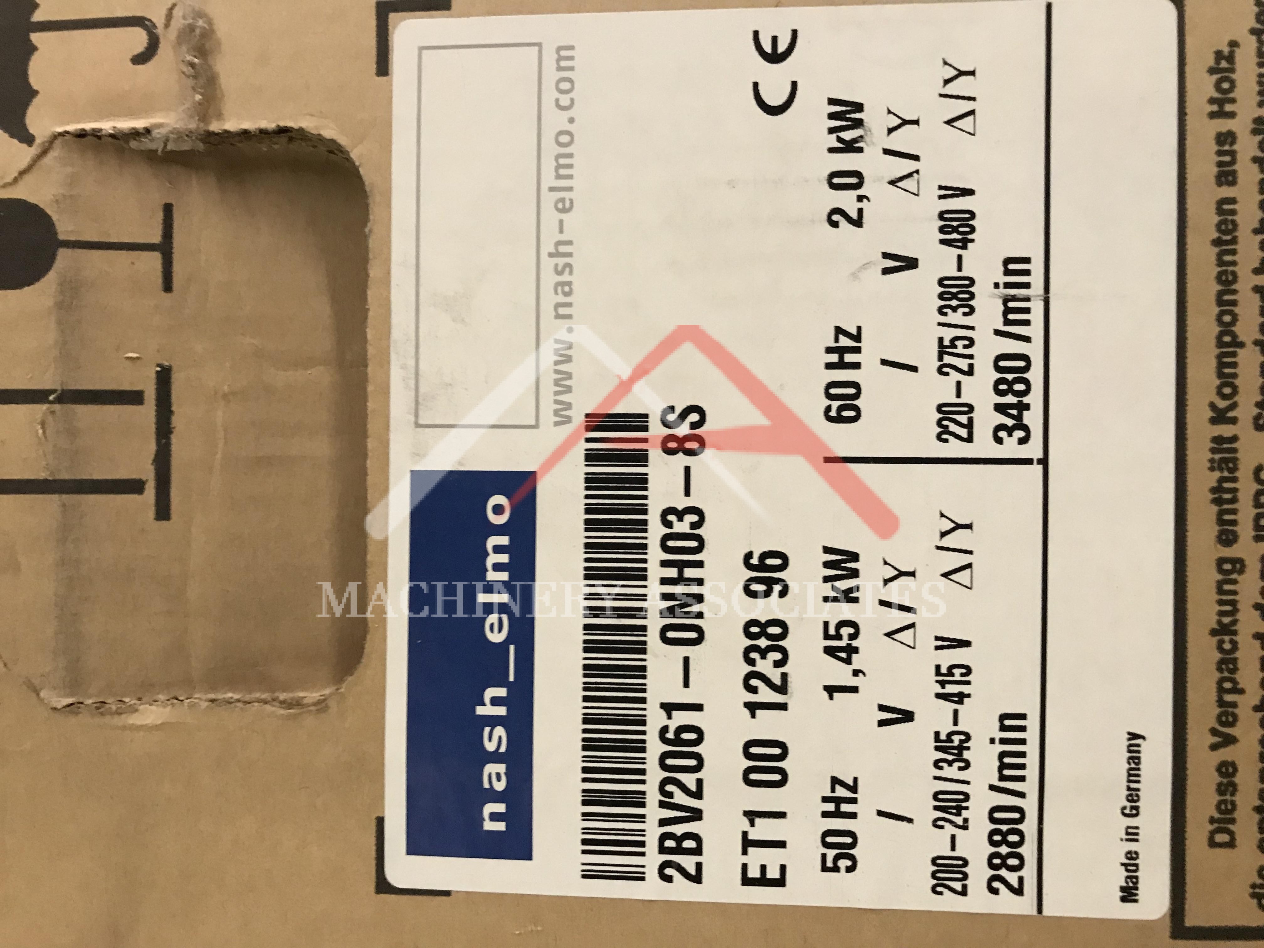 Nash Elmo Liquid Ring Vacuum Pump with Siemens Motor