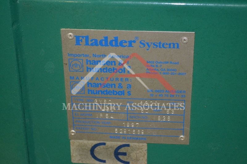 Fladder Model 300/Gyro Automatic, Feed-Thru Denibbing and Finish Sander