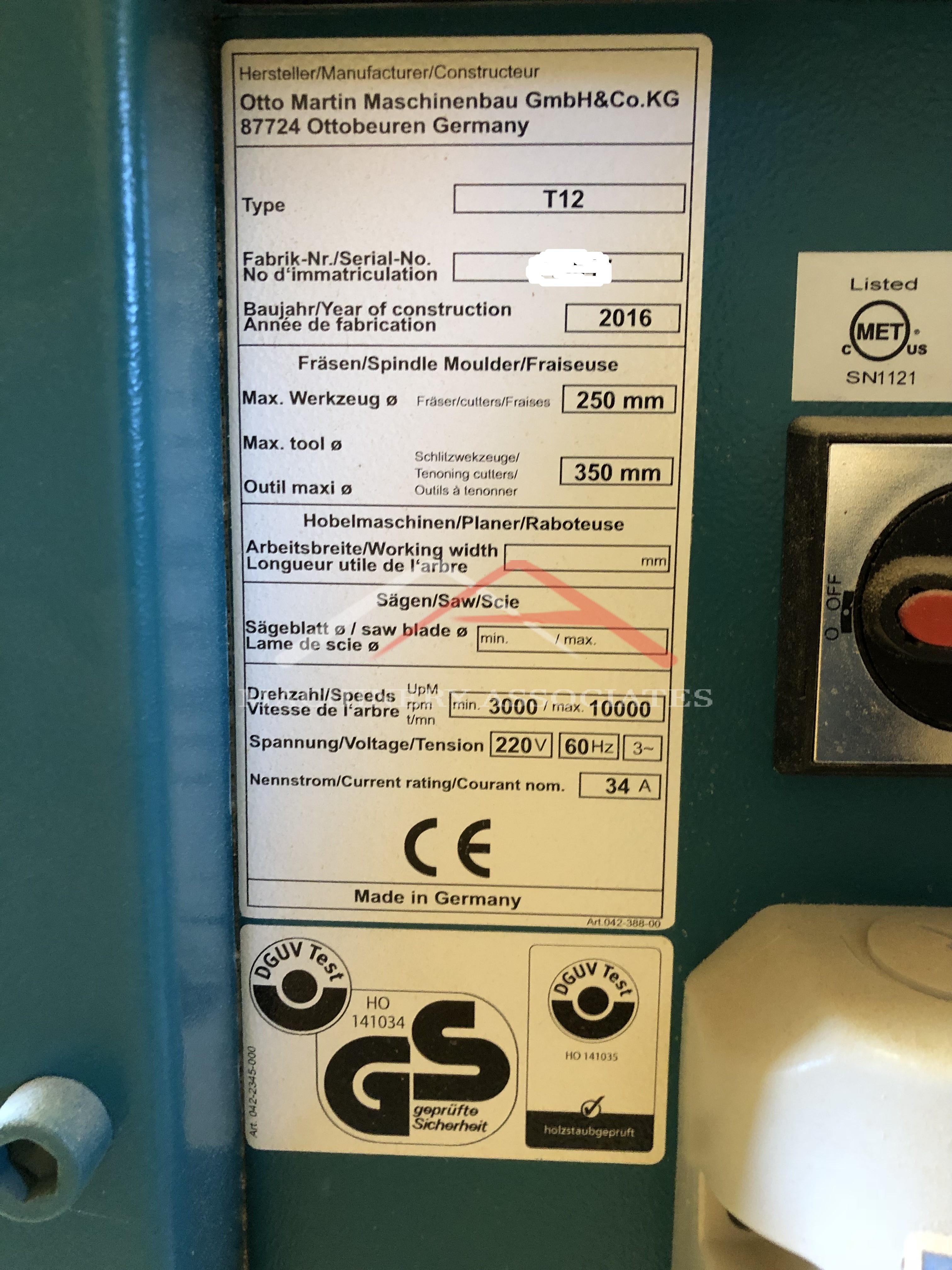 MARTIN T 12 CNC SHAPER WITH TENON TABLE