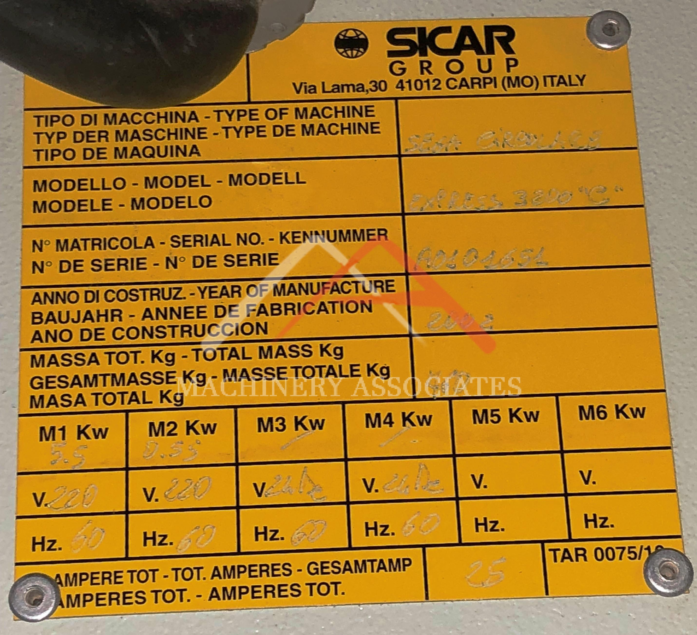SICAR 3200 EXPRESS C 10 SLIDING TABLE SAW