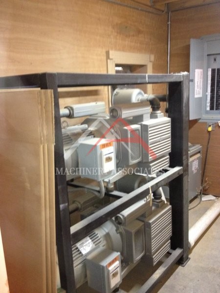 TWO (2) 12.5HP Becker Rotary Vane Vacuum Pump Includes Triplex Rack
