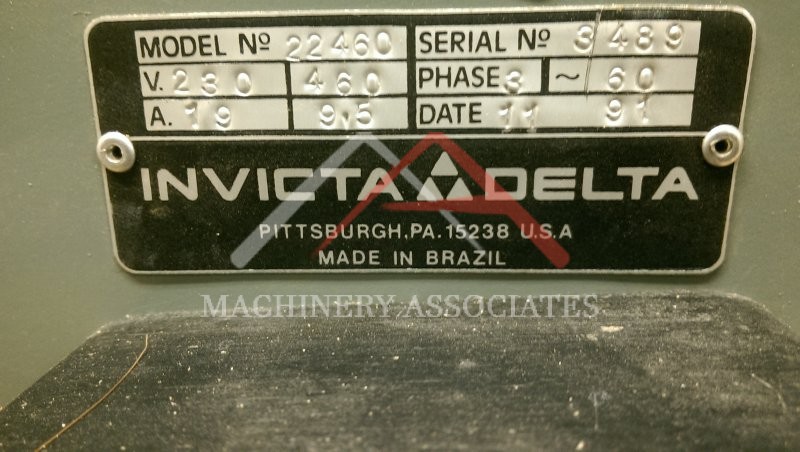 Invicta Delta RC51 20 Inch Industrial Planer 230/460 3Ph 22460 RC-51