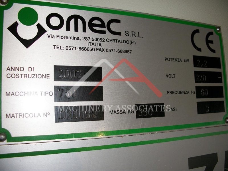 Omec 750 Semi Automatic Dovetail machine