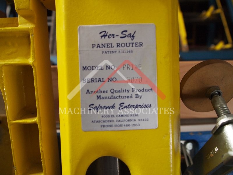 HER-SAF PR145 ~ 5' Panel Router W/ Port Cable 3.25hp Router