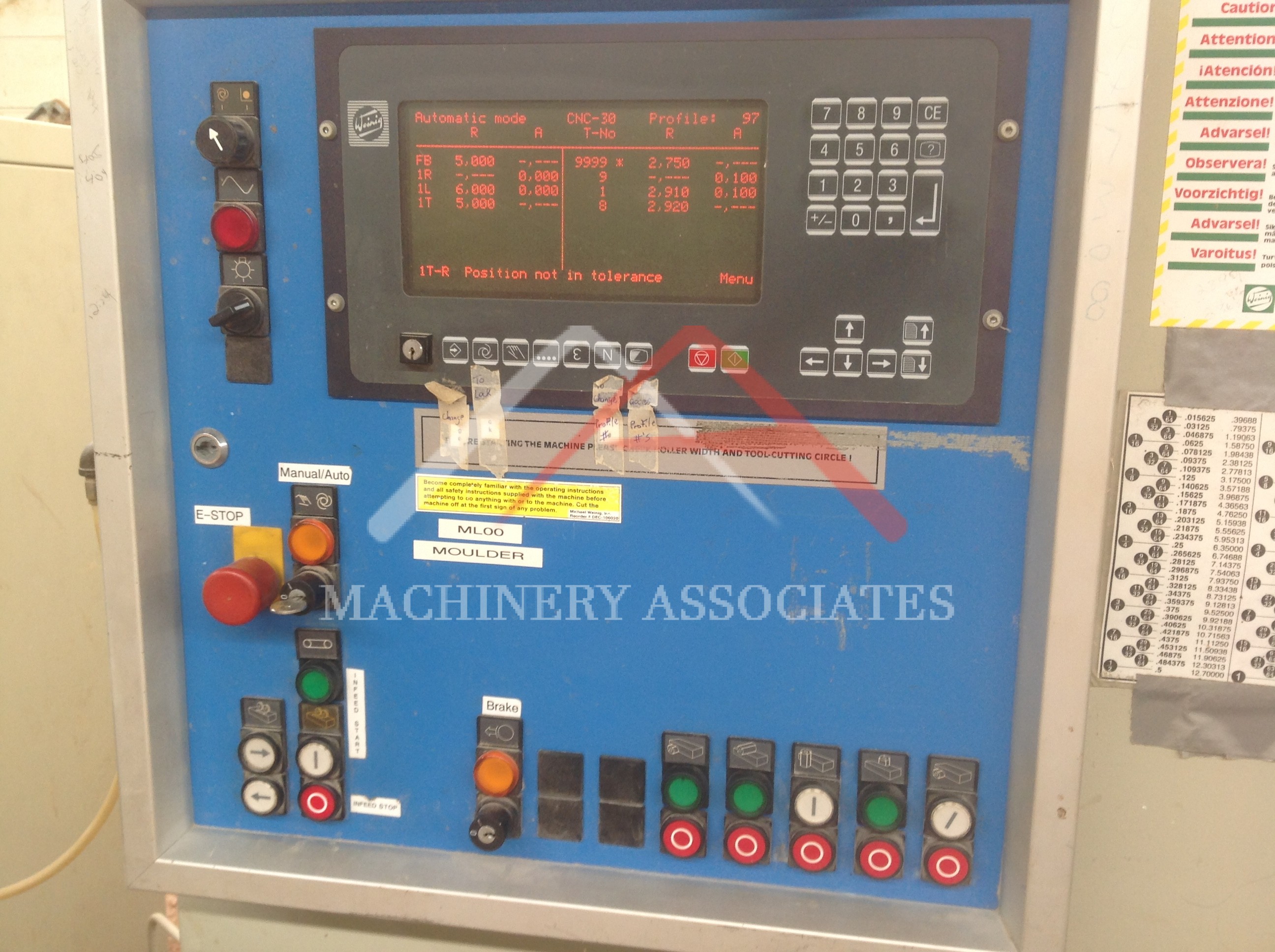 Weinig Unimat 23 EL 5 head moulder with hopper feed and programmable set-up